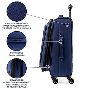 Travelpro Runway 2 Piece Luggage Set, Carry-on & Convertible Medium to Large Check-in Expandable Luggage, 4 Spinner Wheels, Softside Suitcase, Men and Women, Blue