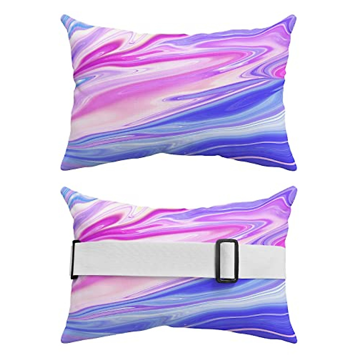 Recliner Head Pillow Ledge Loungers Chair Pillows with Insert Modern Abstract Ink Paint Ripples Fluid Watercolor Lumbar Pillow with Adjustable Strap Patio Garden Cushion for Sofa Bench Couch, 2 PCS