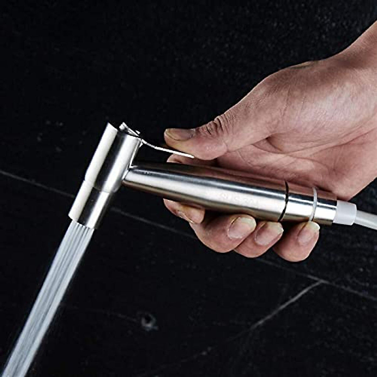 JIYTG Wall Bracket Hose Set 304 Stainless Steel Bidet Sprayer Toilet Partner high Pressure Spray Gun Flushing Set