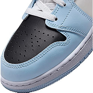 Jordan Nike Kids Air 1 Retro High OG GS Basketball Shoe, White/Vivid Green/Lavender Mis, 4 Big Kid