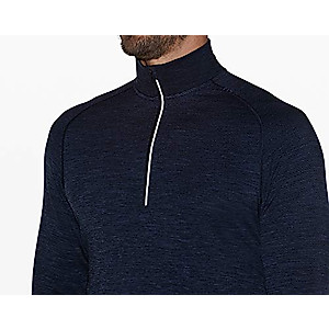 Lululemon Mens Metal Vent Tech 1/2 Zip Long Sleeve Shirt (Mineral Blue/Nautical Navy, L)
