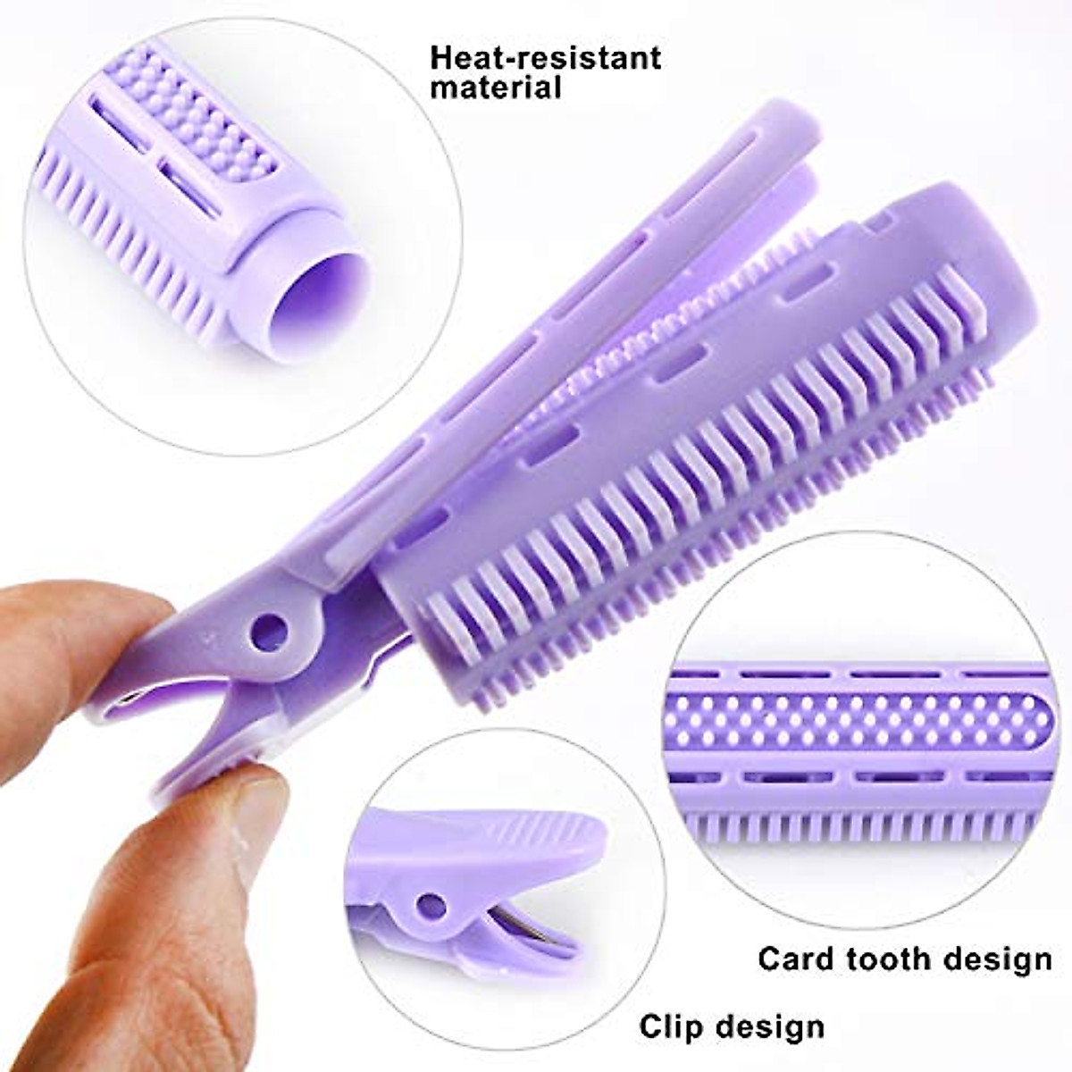 PIJOOKI Volumizing Clip for Women, 6Pcs Hair Root Clip, Natural Fluffy Hair Clip Long/Short Hair Root Lift Styling Tool&Appliances, Plastic, Purple