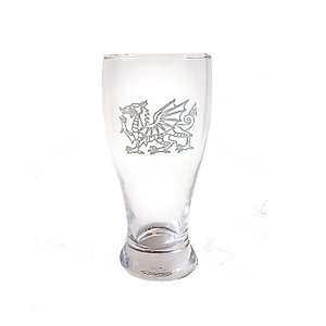 Welsh Dragon Celtic Pint Glass, Free Personalization