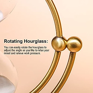 Tpmorwilfun Hourglass 30 Minutes Sand Timer for Kids, Games, Classroom, Home, Desk, Office Decorative, Large Rotating Metal Sandglass (Gold)