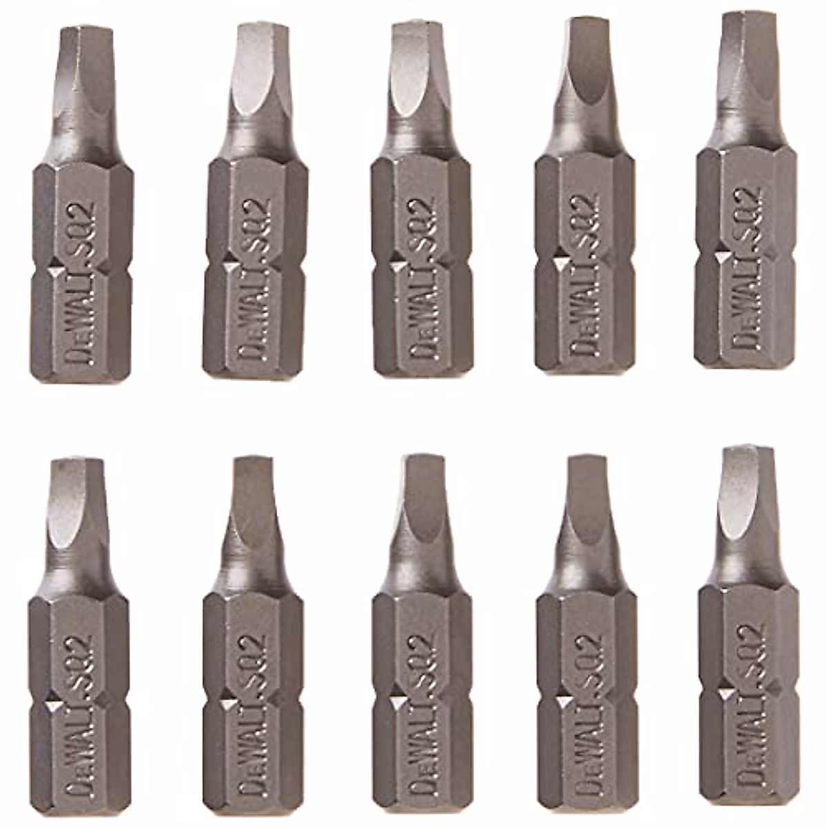 DEWALT DW2202B10 #2 Square Recess 1-Inch Bit Tip (10-Pack), Silver
