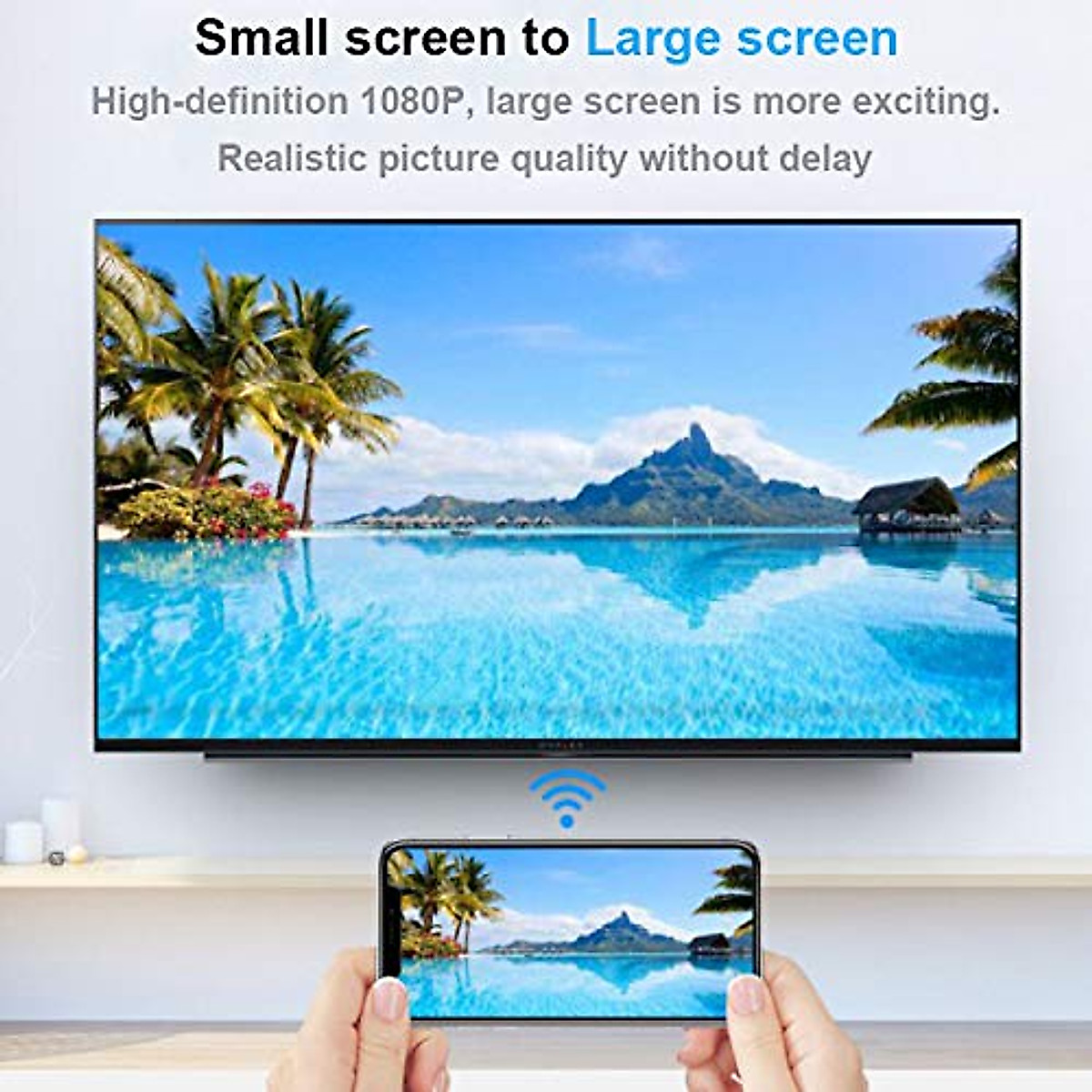 Zadmory Wireless WiFi Display Adapter Dongle,MiraScreen E8 2.4G HDMI Display Adapter Receiver,1080P& Dual Band Wireless WiFi Adapter Mirroring Screen, (Black),E8'