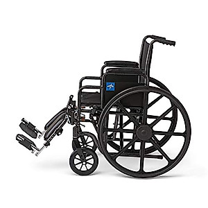 Medline Wheelchair, Swing-Back Desk-Length Arms And Elevating Leg Rests, 18" x 16" Seat (W x D)