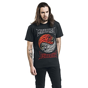 Metallica T Shirt Yin Yang Band Logo Official Mens Black Size L
