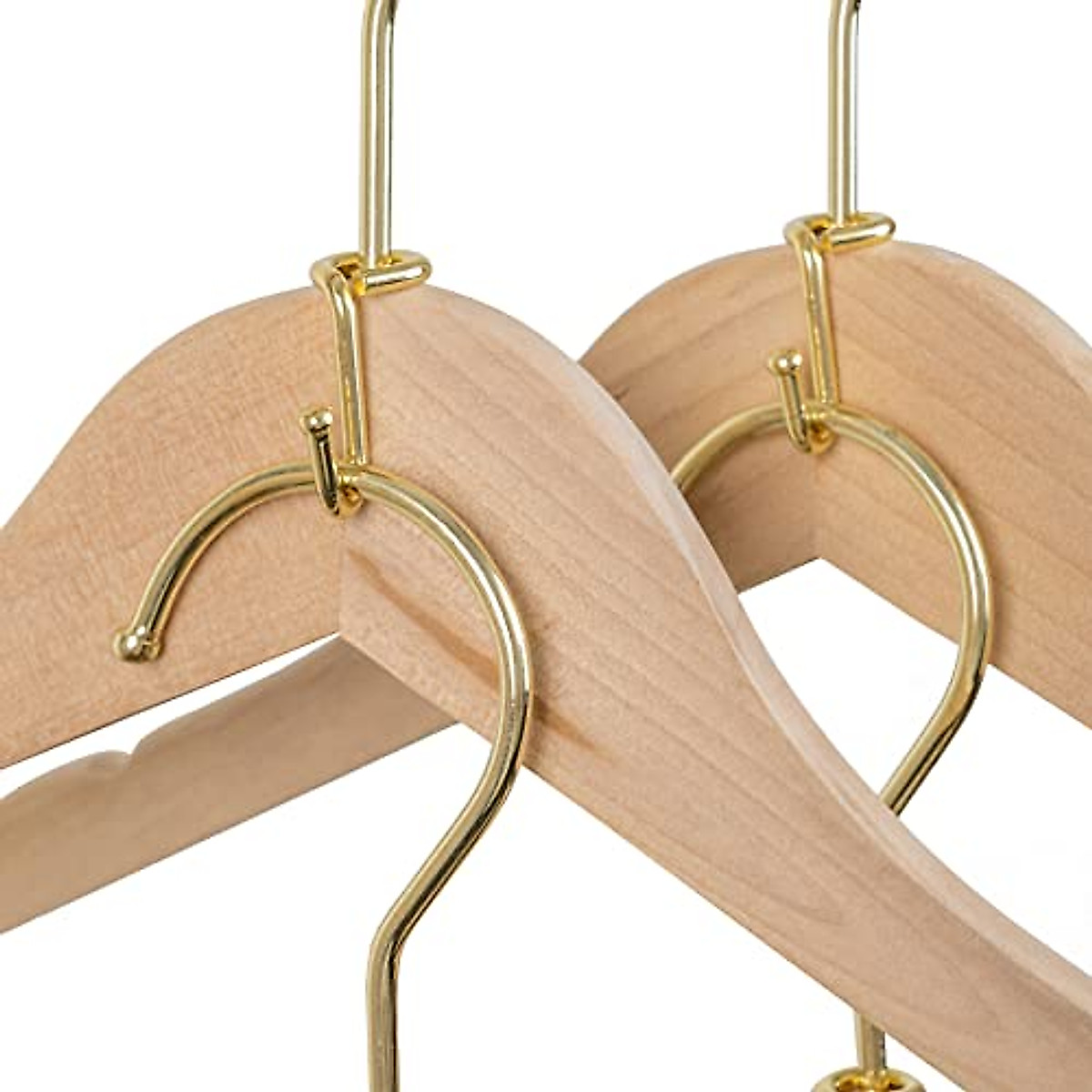 KOOBAY Clothes Hanger 72Pcs Connector Hooks Stable Hanger Gold Metal Outfit Hangers Extender Clips Mini Cascading Hanger Hooks