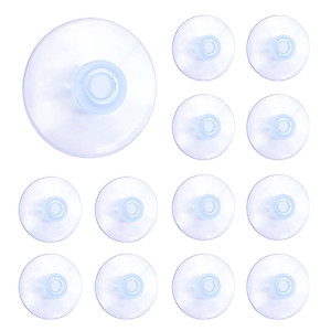 Medsuo 12pcs Suction Cup Glass Suction Pads 40mm Clear PVC Plastic Sucker Pads Without Hooks Extra Strong Adhesive Suction Holder for Home Kitchen and Bathroom Window Glass Door