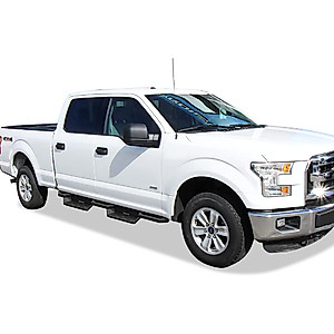 APS Stainless Steel Pocket Steps Running Boards Side Bars Compatible with Ford F150 2015-2024 SuperCrew Cab & F150 Lightning 2022-2024 & F-250 F-350 Super Duty 2017-2024 Crew Cab