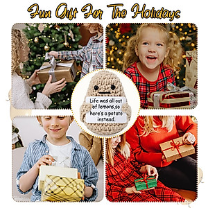 3 inch Life Interesting Knitted Positive Potato Mini Funny Positive Potato, Creative Cute Wool Funny Knitted Positive Potato for Birthday Gifts Party Decoration