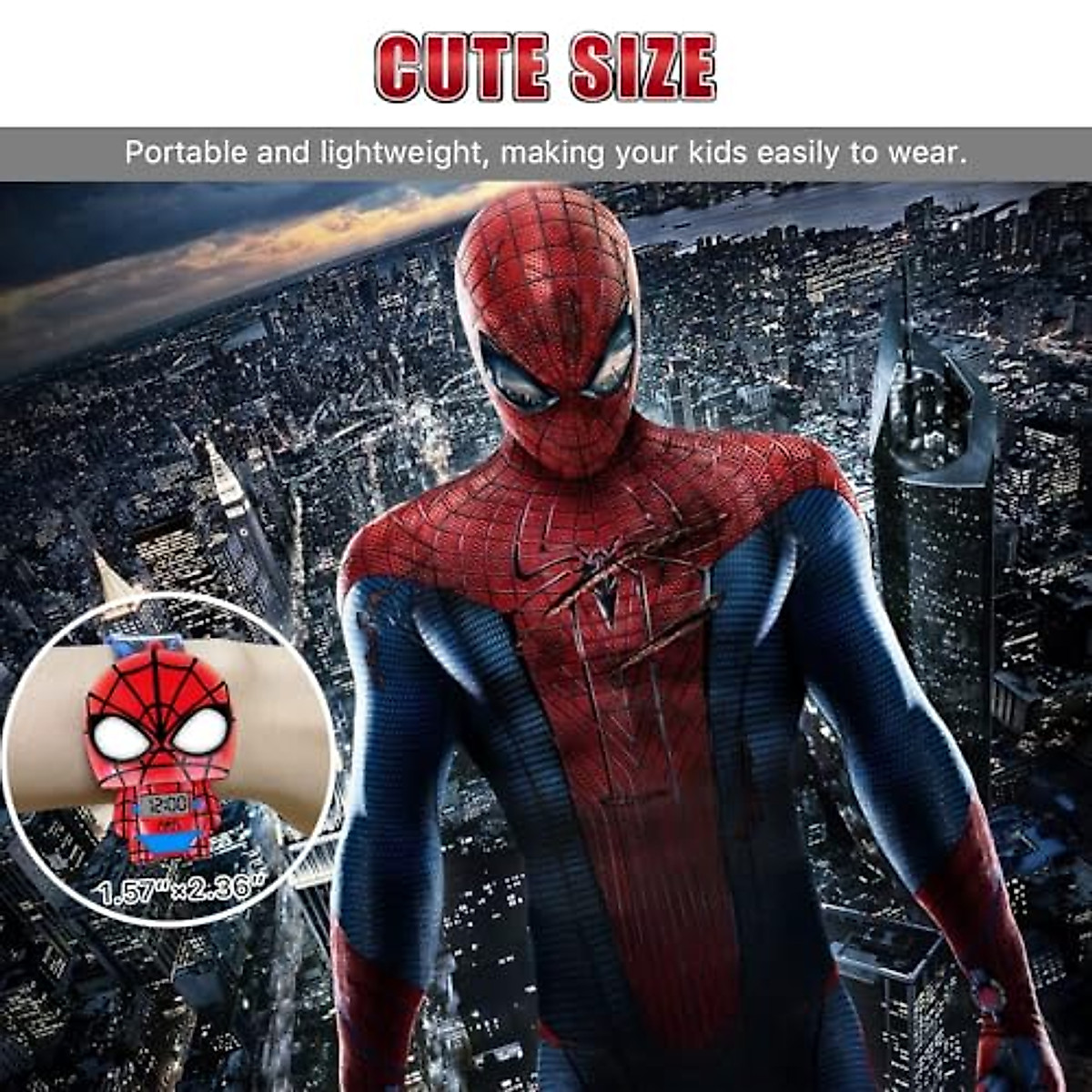 Joyday Superhero Kids Watch, Kids Digital Watch for Boys Girls, Easy Read Cute Cartoon Wrist Watches Toy, Gift for Holiday, Birthday, Christmas