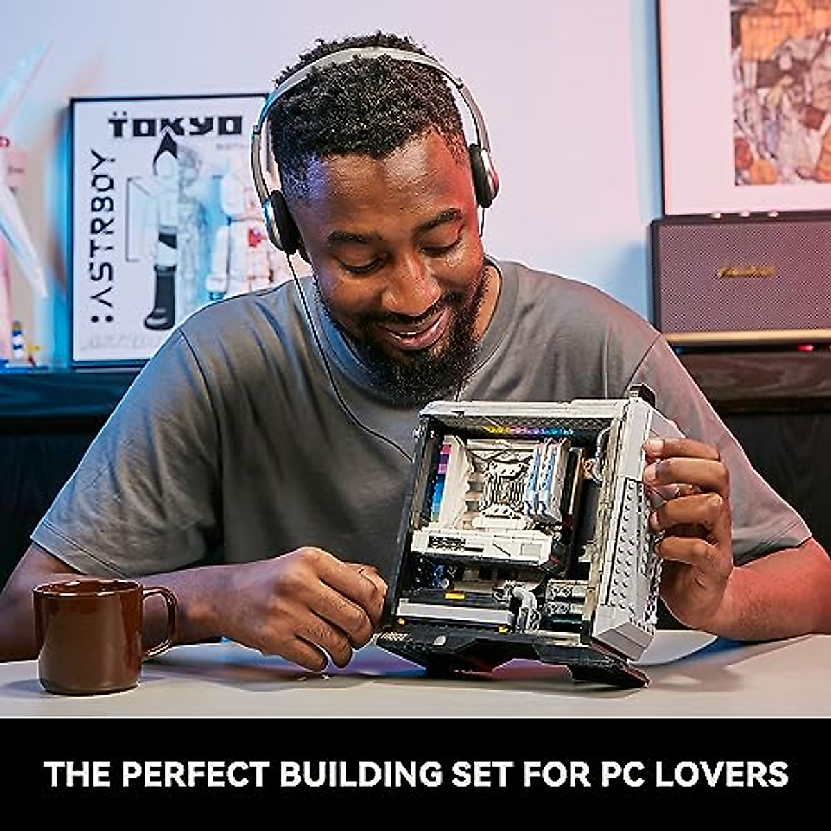 BRICKKK Desktop Computer Building Set for Adult, Pantasy PC Desktop Computer Building Kit, Cool Building Sets for Adults, Creative Collectible Build-and-Display Desktop Model for Home or Office