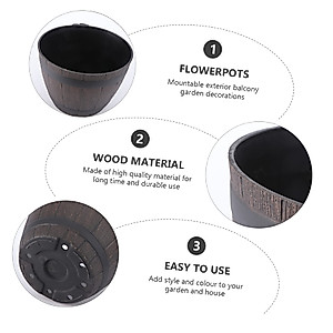YARNOW 2pcs Pots for Plants Outdoor Plants Wooden Planter Succulents Plants Barrel Planter Succulent Planters Flower Pots Garden Floor Flower Pot Extra Large Wooden Flower Pot