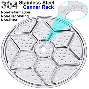 Jolaxy 2-Pack 11" Pressure Canner Rack + Cotton Jars Mat, 304 Stainless Steel Cooking Rack, 11 inch Canning Rack Replacement for Presto All-American and More Pressure Canner