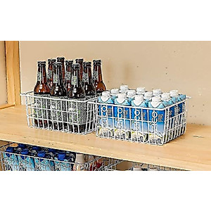 iPEGTOP Wire Storage Baskets and Deep Refrigerator Freezer Baskets, White- 3 Large and 6 Medium