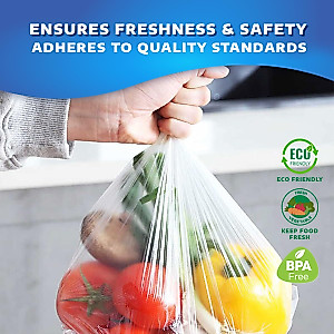 TPPLASTIC 11" x 17" Clear Plastic Produce Bags on Roll, 960 Count – Food Storage for Bread, Vegetables, Fruits, Meat - BPA-Free, Leak-Proof, Durable HDPE Bags for Kitchen, Bulk Food, and Storage Use