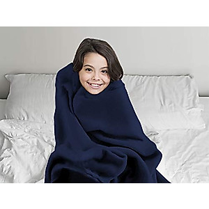 JMR Fleece Throw Blankets for Bed, Couch, or Sofa - Ultra-Soft and Warm Microfiber Plush Blanket for Home and Outdoor Use (Navy, 108X90)