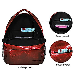 xigua Flash Thunder School Backpack for Girls Boys Lightning Travel Daypack Lightweight Shoulder Bag for Men Women College, Red