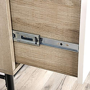 Sauder Anda Norr Executive Desk, L: 56.3" x W: 22.13" x H: 29.53", Sky Oak Finish