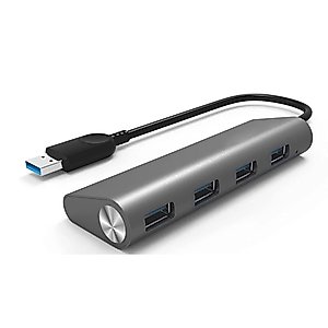 SHYPT 4-Port USB 3.0 Aluminum Alloy Hub Multi-Function High Speed Adapter for Laptop