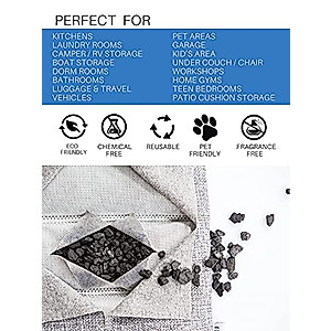 Bamboo charcoal air purifying bag | 2 HEAVY-DUTY, LARGE FLAT (2x350g) CHARCOAL BAGS odor absorber | Activated bamboo charcoal bags | Odor eliminator for strong odor| Charcoal odor absorber