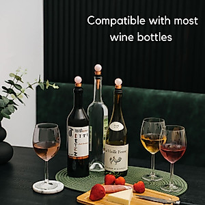 Rose Gold Silicone Wine Stopper - Wine Bottle Stopper with Pink Gemstone, Reusable Wine Corks, Wine Preserver Wine Saver Keep Wine Fresh, Wine Accessories Gifts for Wine Lovers, Wedding Favors, 2 Pack