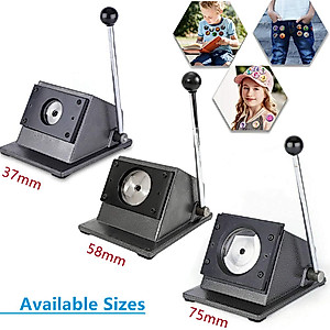 DNYSYSJ Badge Button Maker Cutting Machine Manual Round Graphic Punch Die Cutter DIY Button Badge Making Kit 37mm (49mm Cut Diameter)