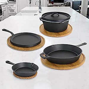 MegaChef Assorted Pre-Seasoned Cast Iron Cookware Set, 5 Piece, Black