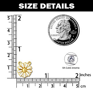 WSX 14K Daisy Necklace for Women White Daisy charm Pendant for Her Fine Jewelry Birthday Gift, 16+1+1 inches