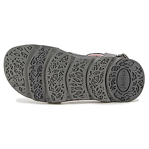 Jambu Women's Bay Encore Water Ready Flat Sandal, Charcoal/Rose, 8