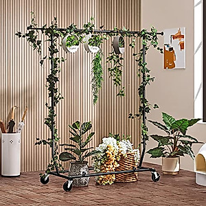 Yaheetech Heavy Duty Clothing Garment Rack, Rolling Clothes Organizer with Lockable Wheels & Extendable Rod, Adjustable Clothes Rack for Hanging Clothes, Black
