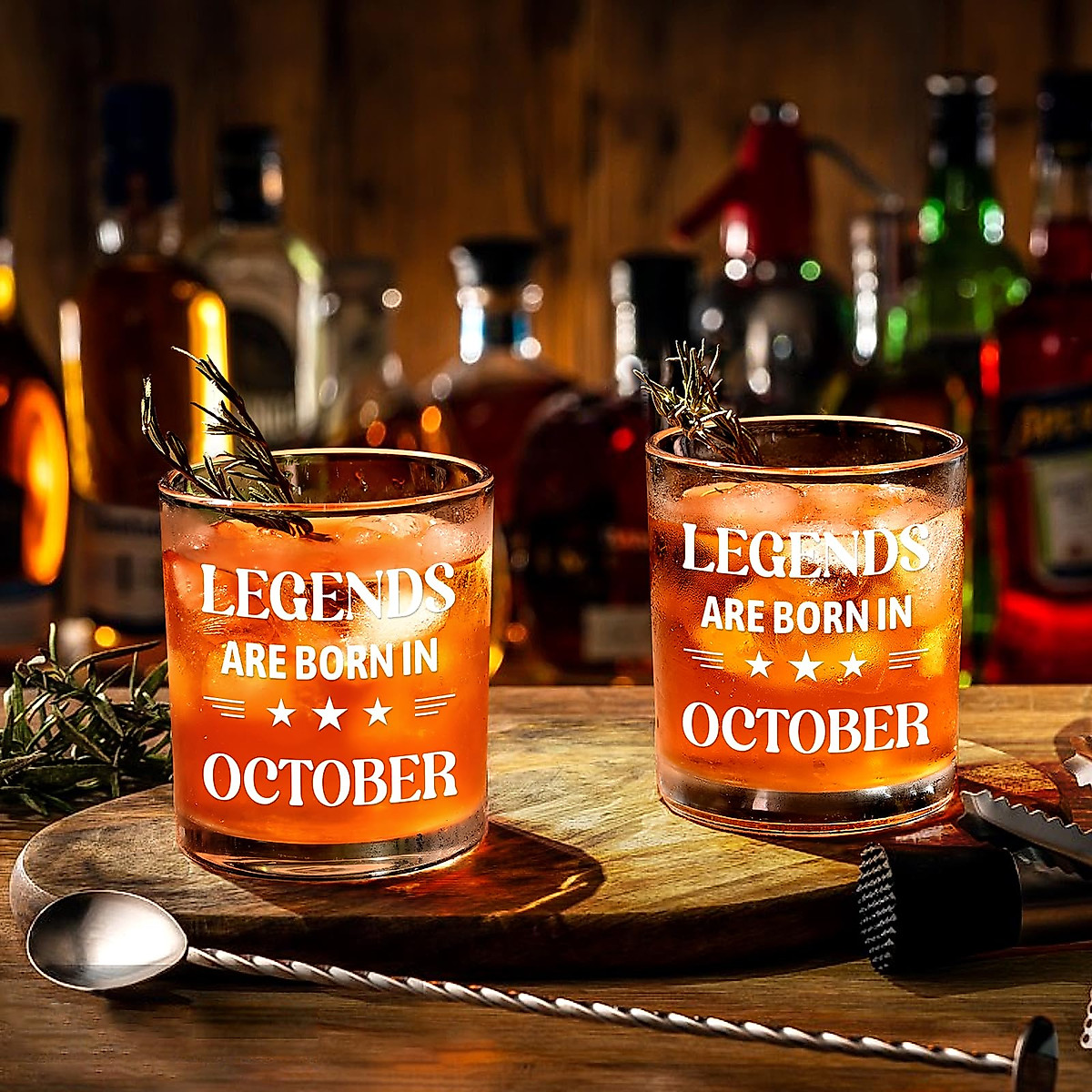 Futtumy Legends Are Born In October, 10 Oz Whiskey Glass, Birthday Gifts for Men, October Mens Birthday Gifts, 40th 50th 60th Mens Birthday Gift Ideas for Dad Grandpa Husband Son Uncle Coworkers