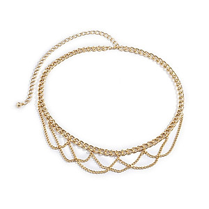 Rumtock Multi-Layered Bohemian Gold Waist Chains Hip Body Chain Jewelry for Women and Girls Fashion Punk Bikini Jewelry