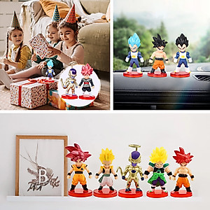 16 Piece Set of Dragon Goku Action Figure, 3" Height. Used as a Cake Topper or Party Favor Supplies, and are Perfect for Collectors of Dragon Play Balls z Toys Memorabilia.