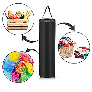 Outus 3 Pieces Plastic Bag Holder Folding Hanging Storage Grocery Bag Trash Bags Holder Organizer (Black)