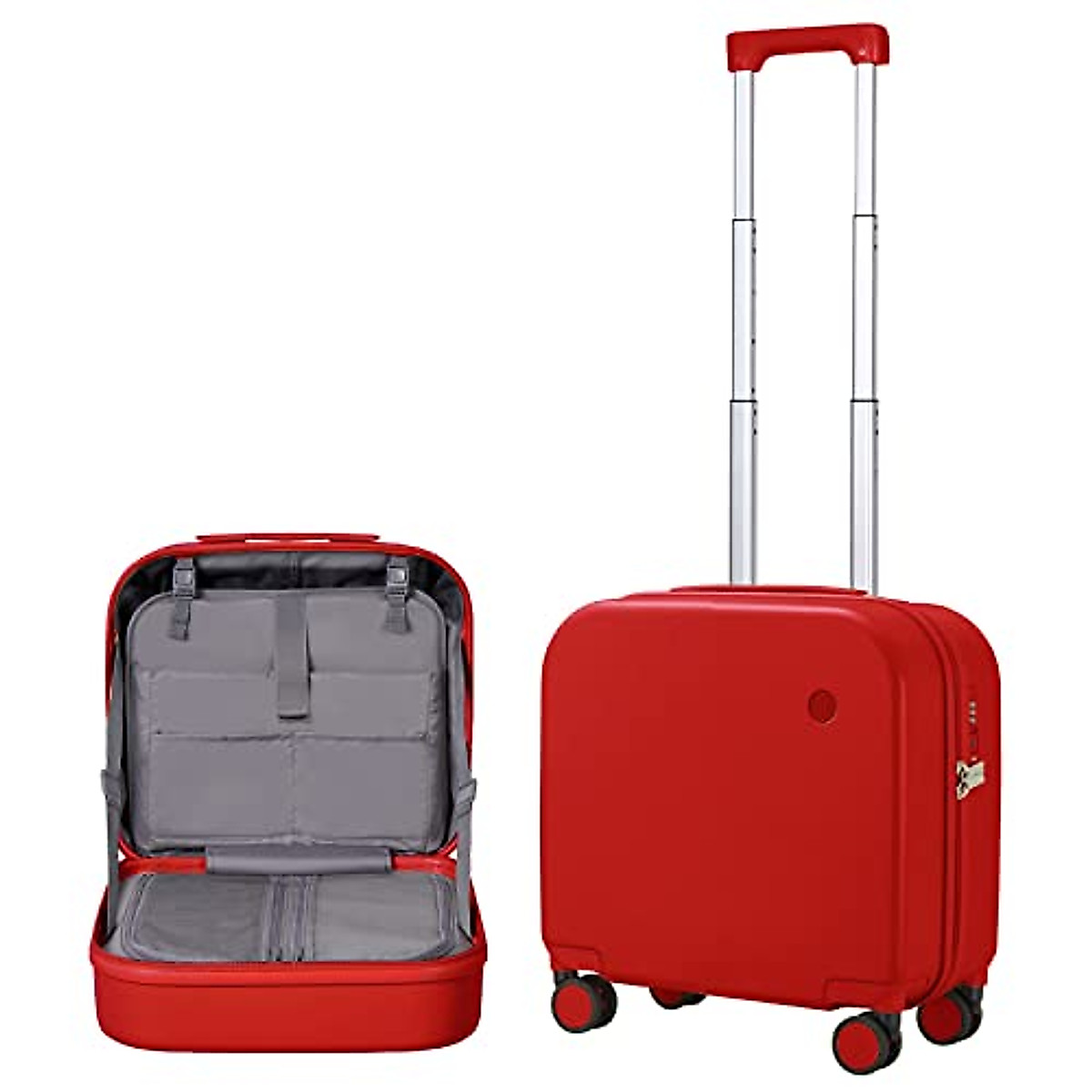 Carry on Luggage, Mixi Suitcase Spinner Wheels Luggage Hardshell Lightweight Rolling Suitcases PC with Cover & TSA Lock for Business Travel Red