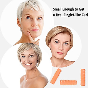 36 PCS Small Size Hair Roller-Self Grip Hair Curler Mini Sized Hairdressing Tools, Salon Curly Style for Short Hair, Pack of 36 Small 0.6 Inch (Orange)