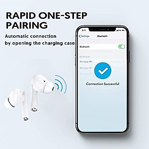 MoreJoy Wireless Earbuds, Bluetooth Earbuds Stereo Bass Sound, Bluetooth Headphones with Noise Cancelling Mic, IP7 Waterproof for Sports, 21H Playtime, USB-C Fast Charge, for Android iOS