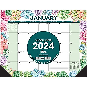 Willow Creek Press Succulent Monthly 2024 Deskpad Calendar (22" x 17")