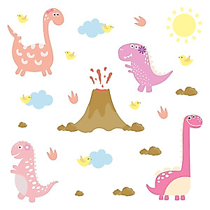 Dinosaurs Wall Decals for Girls Bedroom 27pcs - Rooms and Stickers