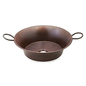 Sinkology SB303-21AG Copernicus Vessel Handmade Pure Solid, 21", Aged Copper Bath Sink