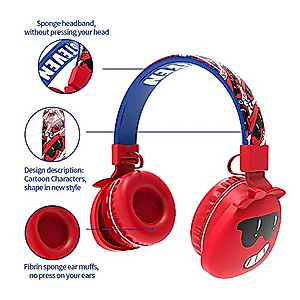 YLFASHION Kids Bluetooth Headphones with Microphone, Cartoon Monsters Wireless Over-Ear Headphones for Boys Girls, Foldable Stereo Headset for Children, School, iPad, Tablet (Steven)