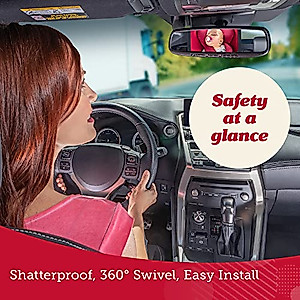 Lusso Gear Baby Backseat Mirror for Car. Largest and Most Stable Mirror with Premium Matte Finish, Crystal Clear View of Infant in Rear Facing Car Seat - Secure and Shatterproof (Tan)