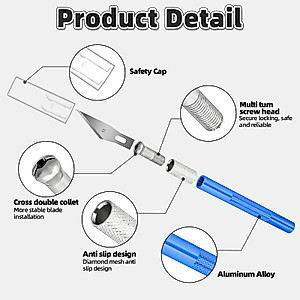 55 Pack Exacto Knife, Hobby Knife Set with 5 Craft Knives and 50 Precision Knife Blades(#11) for Art,Scrapbooking,Carving, DIY, Cutting, Stenciling by EGYPAMID