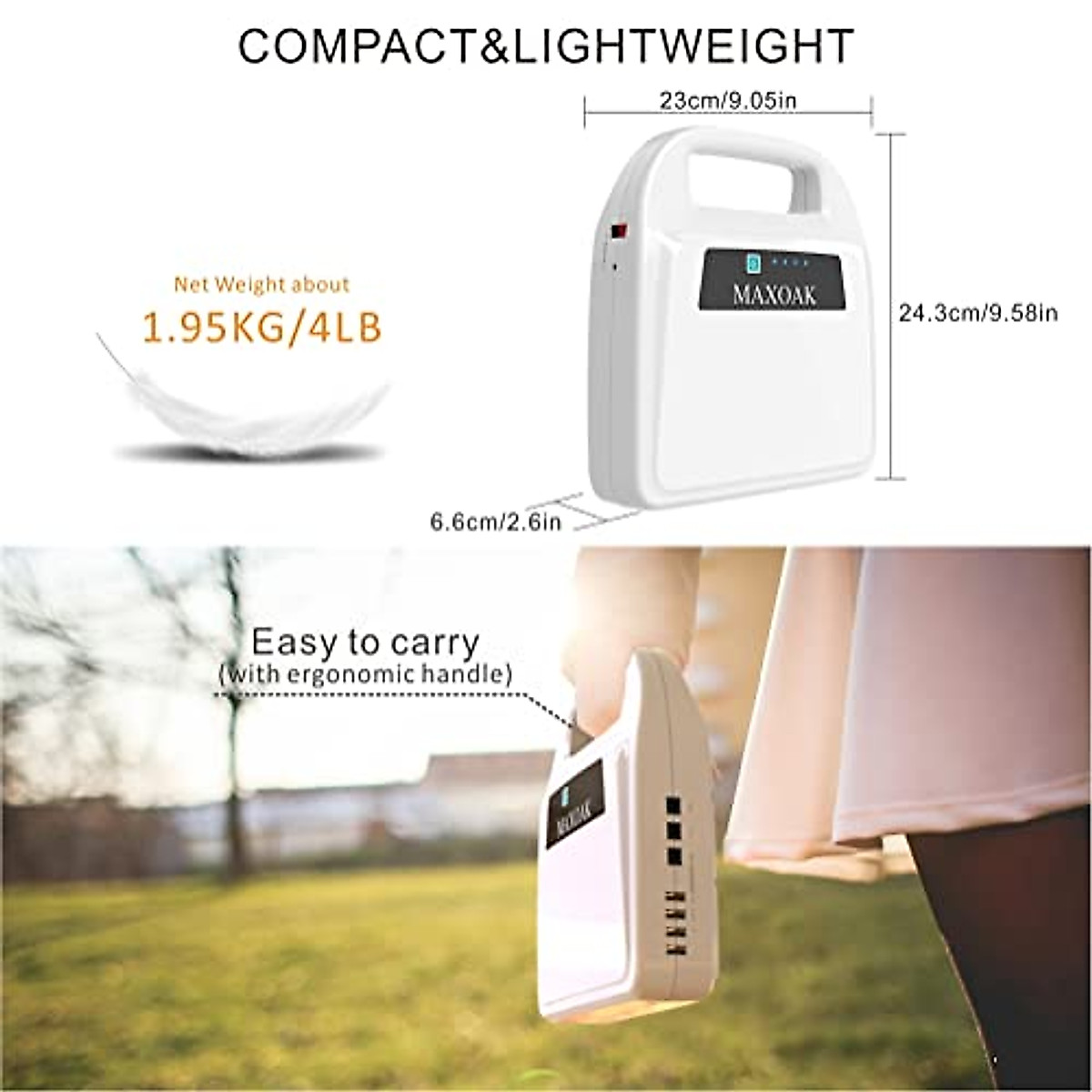 MAXOAK CPAP Battery Backup CPAP Power Bank Compatible with Airsense 10/Airsense 11/Airmini/Aircurve 10/S9/Dreamstation/System one Z1 Mini Travel Camping Emergency Power DC12/15/24V&USB5V