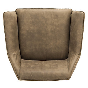 Safavieh Home Esme Mid-Century Modern Light Brown Faux Leather Dining Chair, Set of 2