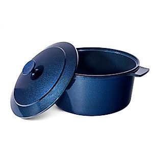 Granitestone Lightweight 6.5 Qt Dutch Oven Pot with Lid, Nonstick Dutch Oven Set, 10 in 1 Enamel Stock Pot/Cooking Pot & Dutch Oven for Sourdough Bread Baking, Oven/Dishwasher Safe - Cobalt