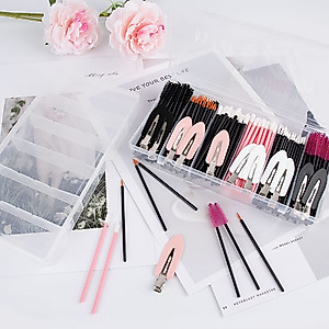 BAGTeck clear visible plastic storage box cosmetic tools storage box makeup tools fishing tackle accessory box organizer jewelry screws hardware accessories organizer box (2Pack)